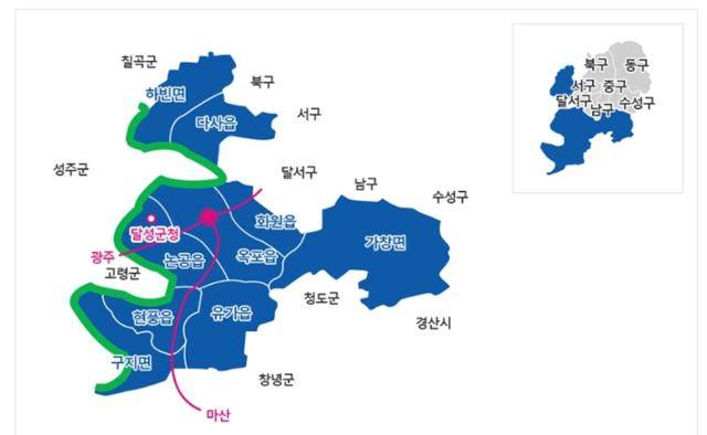 교통의 섬 대구 달성군 가창면 수성구 편입 추진