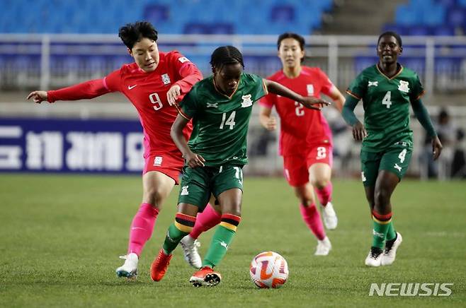 5골 폭발 여자축구 벨호 잠비아와 1차 평가전 5 2승리 뉴시스pic