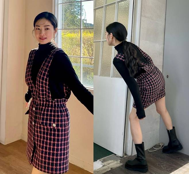 전진♥ 류이서 깜찍한 멜빵 미니 원피스룩