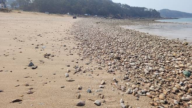 인천 왕산해수욕장 ‘모래 실종이러다 문 닫을 판