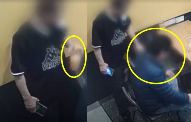 음료 던지고 싸우더니1시간 뒤 돌아와 남은 거 다시 달라