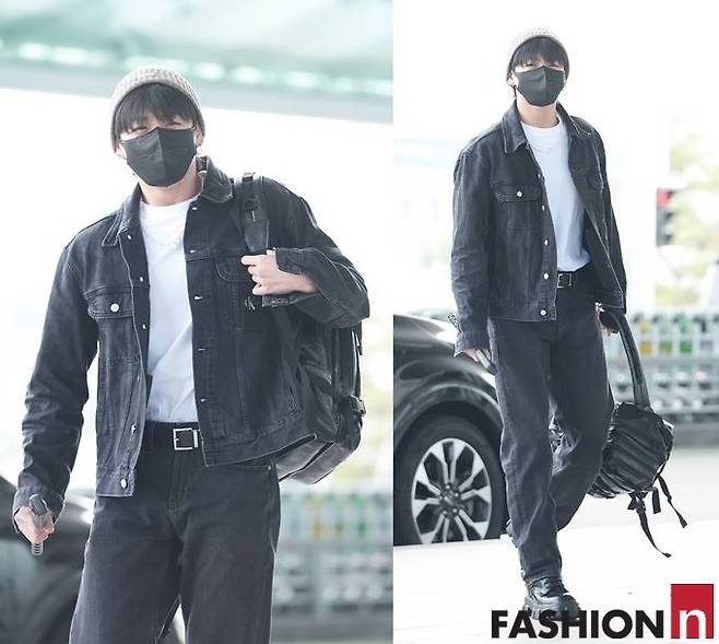 방탄소년단 정국 뉴욕 출국길 가을 멋남 패션 데님 온 데님 패션엔