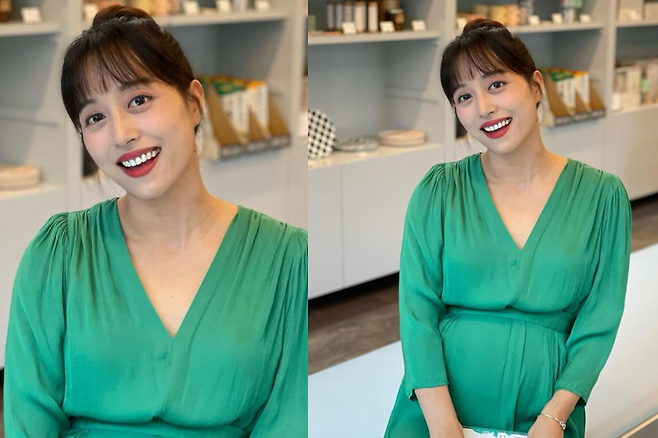 결혼 딱 2개월만에 임신♥한 39세 연예인d라인 드러낸 한강나들이 원피스룩 어썸클