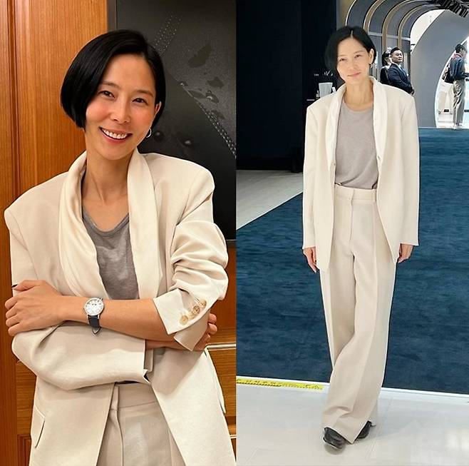 김나영 강남에 뜬 커리어우먼 오늘은 당당하고 지적인 팬츠 슈트룩 패션엔