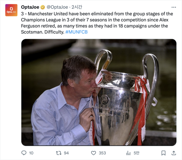 온갖 불명예 뒤집어쓴 맨유 역대 Epl 팀 중 Ucl 최다 실점15골 내줬다