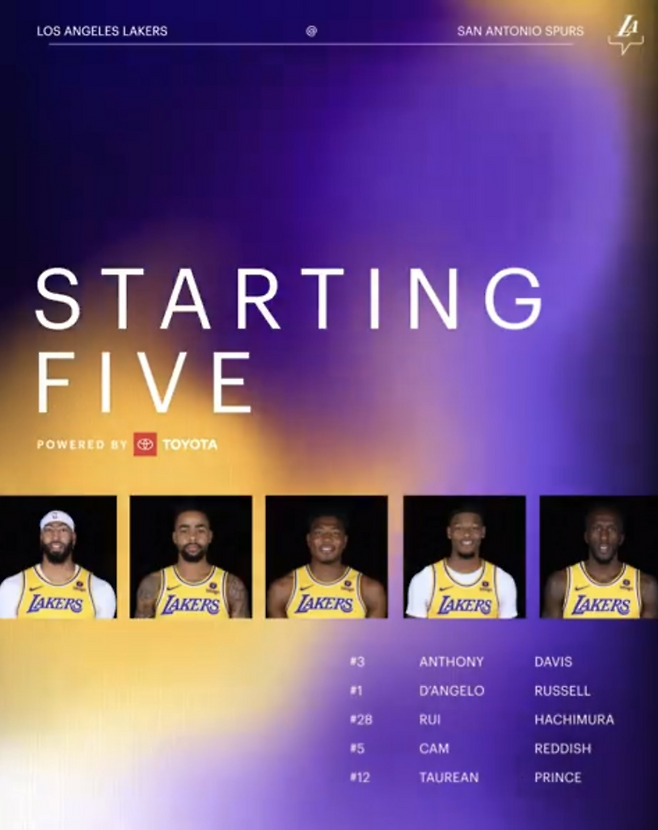 르브론vs웸반야마 불발레이커스·샌안토니오 선발 명단 공개 Nba