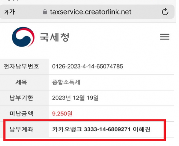 ‘세무조사 출석 ‘소득세 미납 안내 전부 사기 국세청은 이런 안내 안 합니다”