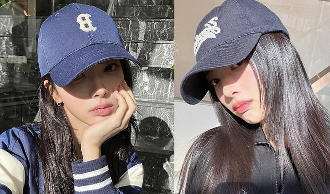 노정의 여자 차은우답게 작은 얼굴 돋보이는 캡모자 패션 스타픽