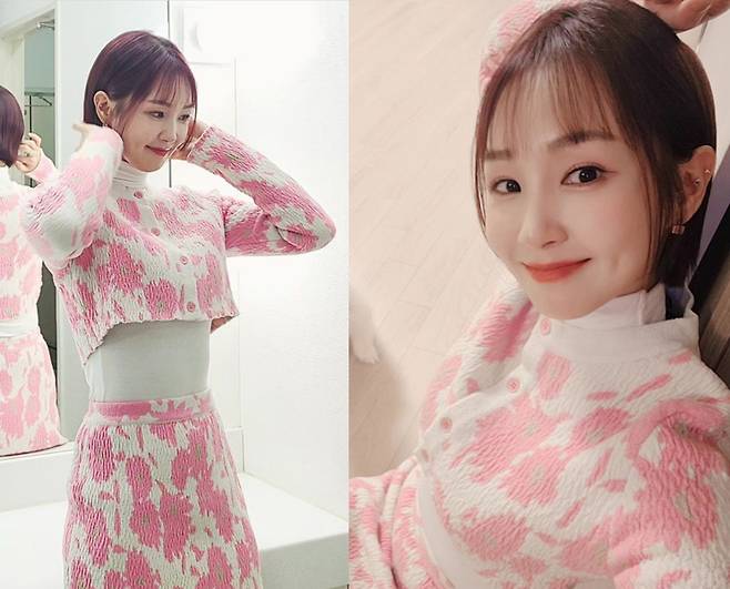 오정연 ‘발랄한 매력 싱그러운 플로럴 크롭 탑 미니스커트룩 스타와 패션