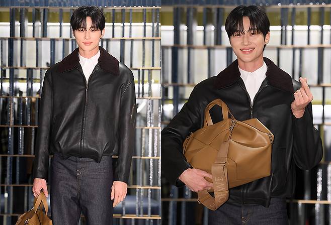변우석 악역 잊은 베이비 페이스세련된 무스탕 재킷 데님 팬츠룩 스타와 패션