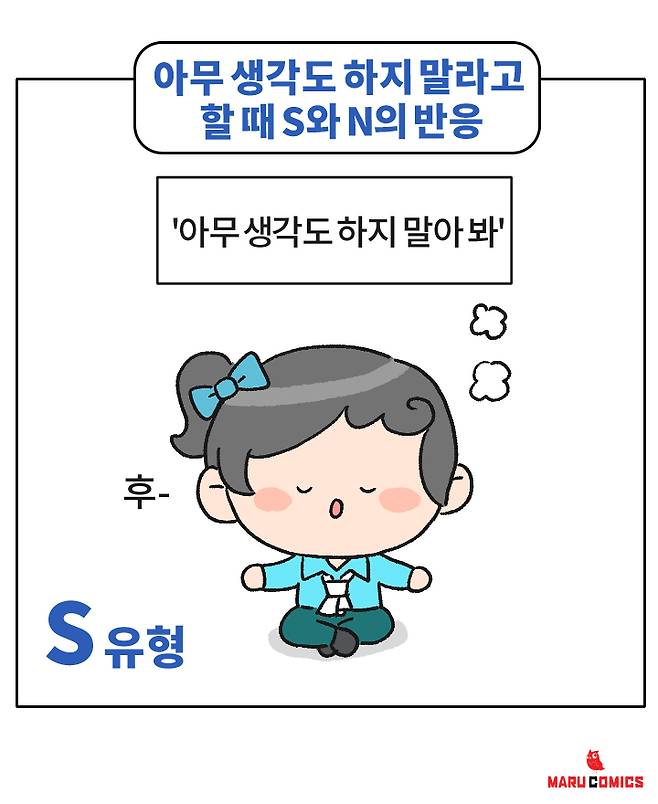 아무 생각도 하지 말라고 할 때 S와 N의 반응 마루코믹스
