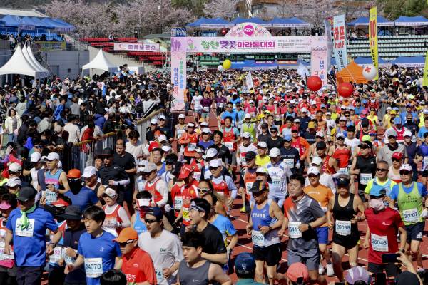 합천 황강변 백리벚꽃길 달린다31일 제23회 합천벚꽃마라톤대회