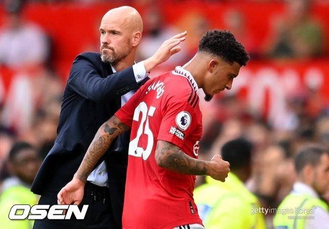 '텐 하흐 남으면 안 쓴다' 맨유, '산초 BVB 이적' 성사되면 무려 730억 원 손해 발생