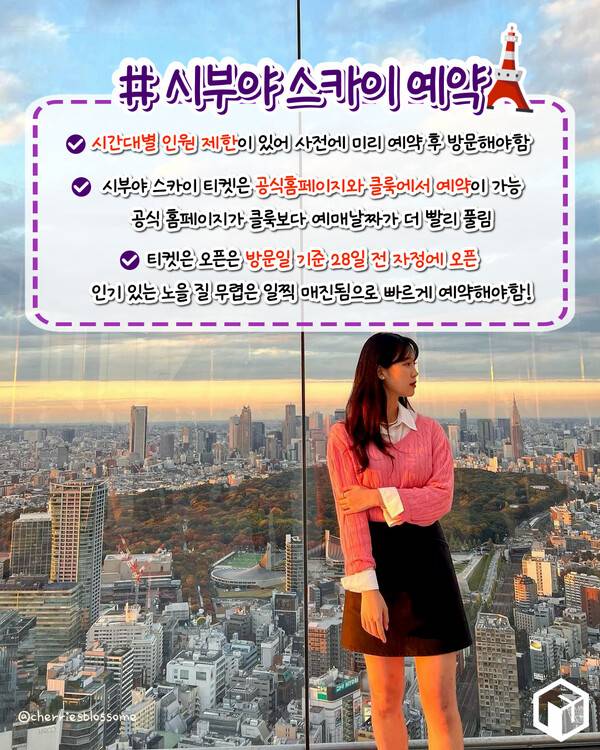 도쿄 시부야 스카이 총정리 예약 방법 입장팁 포토존 추천 여행톡톡