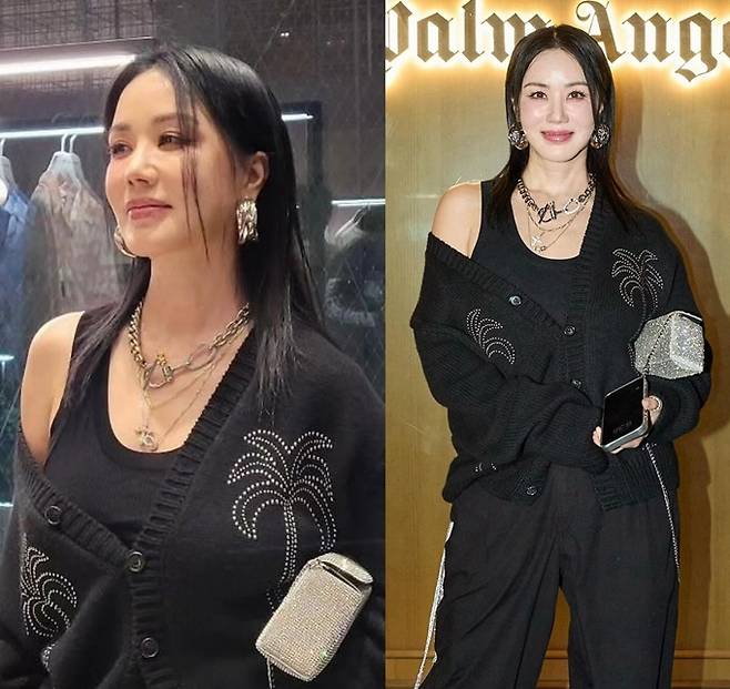 엄정화 파티룩이 너무 힙해 예쁜 50대 디바의 힙한 꾸안꾸 파티룩 패션엔