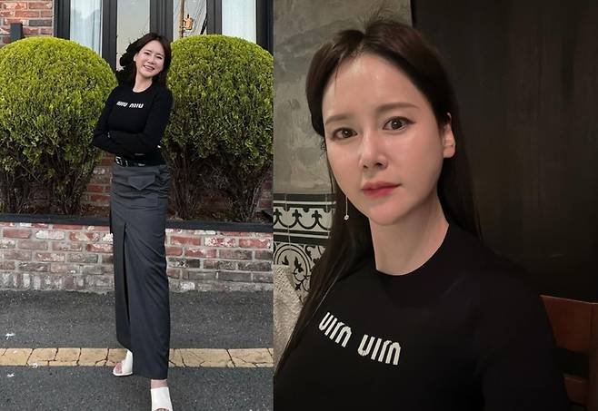이혜원 미우미우 니트 눈에 안 들어오는 미모우아한 롱스커트 한남동 나들이 스타와 패션