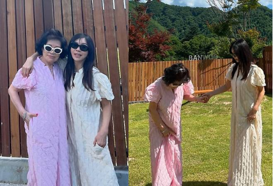 황신혜 딸보다 오래된 단짝→엄마와 퀼팅 원피스 맞춰 입고 다정한 나들이