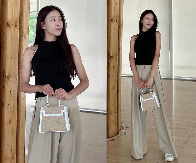 고원희 결혼 2년차 여전히 새댁 세련된 슬리브리스 톱 와이드 팬츠 나들이룩 스타와 패션