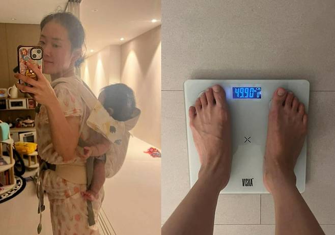 '출산' 박슬기, 49kg 인증…이렇게 말랐는데 "체지방 삐져 나와"