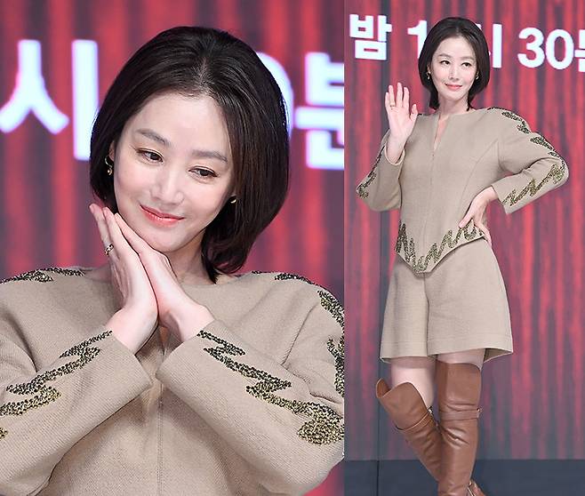 김성령 나이를 초월한 미모 우아한 롱부츠와 디테일 셋업룩 스타와 패션