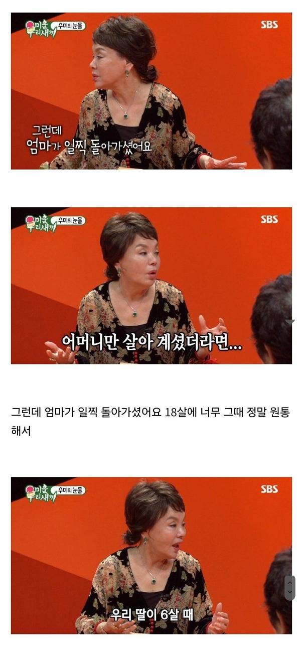 故 김수미가 잠든 6살 딸에게 새끼 손가락까지 걸고 한 맹세 심리테스트 해볼래
