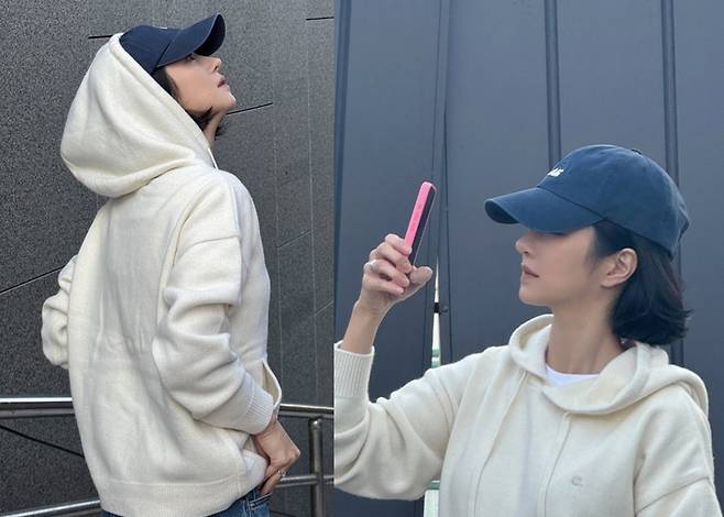 서예지 칼단발 자른 지 한달 캡 눌러쓴 친근감 100배 후드티 데님 쇼츠룩 뷰티는 내운명