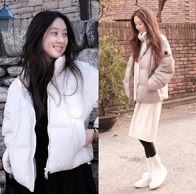 정려원 패딩은 이 맛 대충 툭 걸쳐도 스타일리시 패딩 동네 마실룩 패션엔