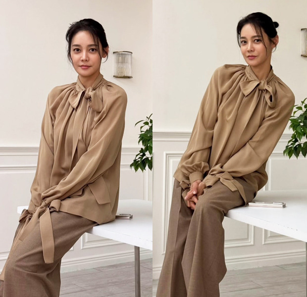 돌싱 안현모 분위기 여신 포스 세련된 리본 블라우스와 팬츠룩 스타와 패션