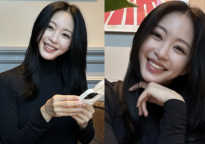 한예슬 43살 맞아 블랙 터틀넥입고 여전한 여신미모 스타픽