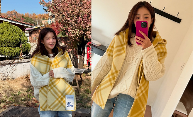 이시영 100만원대 후드 머플러 하고 카페 나들이 라이프업