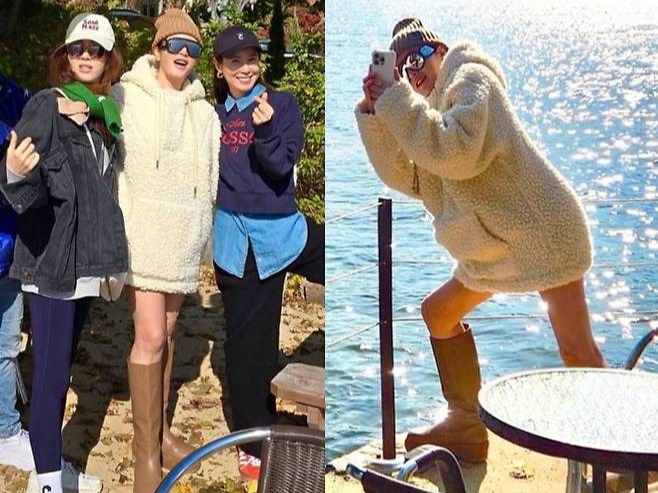 김혜수 송윤아·이태란과 즐긴 여행 하의실종 곰돌이 룩으로 동안 매력 발산 스타와 라이프