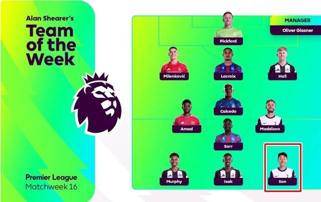 '45분 1골 2도움' 손흥민, 'EPL 레전드' 선정 베스트11 '영광'