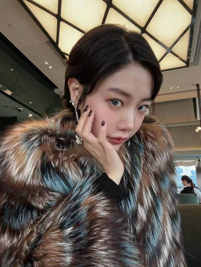 클라라 우아한 귀부인 퍼 코트 드레스 업 홍콩 홀리데이 올킬 럭셔리룩 패션엔
