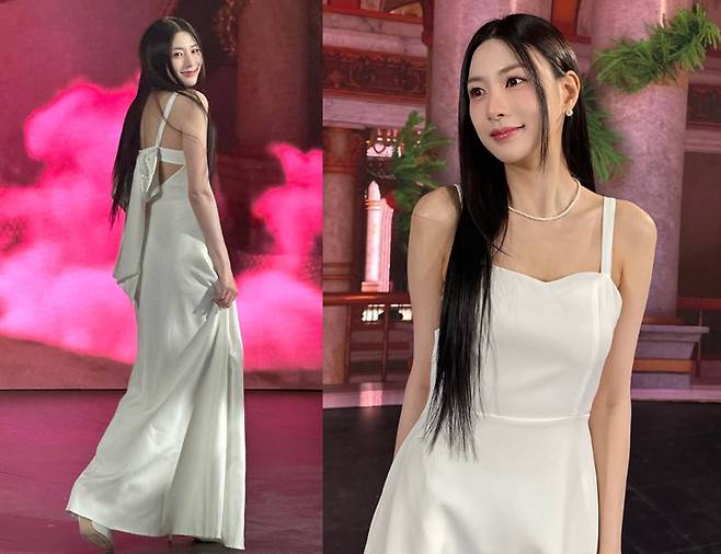 이만큼 예뻤어169cm48kg 마네킹 미모 뽐낸 여가수 화이트 드레스룩 뷰티는 내운명
