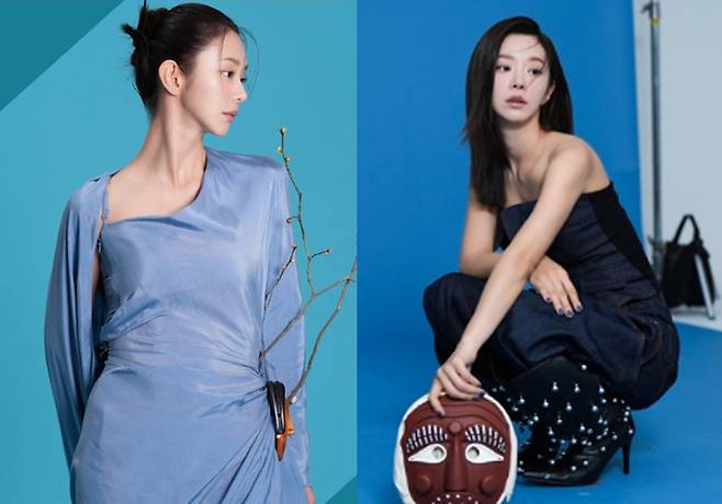 이주빈 여리여리 어깨강조 푸른 뱀띠의 해 시작을 알리는 실크 드레스룩 뷰티는 내운명
