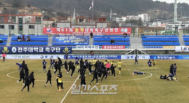 1965년 대회 시작 이후 첫 ‘우승‘7g 21골 전주대 인천대 1 0 격파→한산대첩기 정상 Is 통영