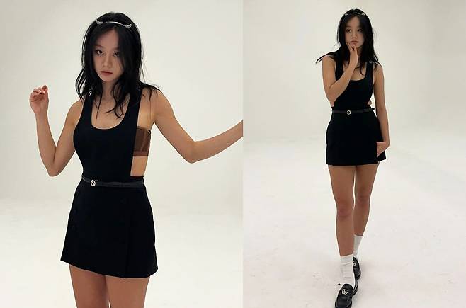 혜리 누가 이렇게 입혔어 멜빵만 딸랑 입은 핫걸 166에 짧아도 너무 짧은 미니룩 뷰티는 내운명