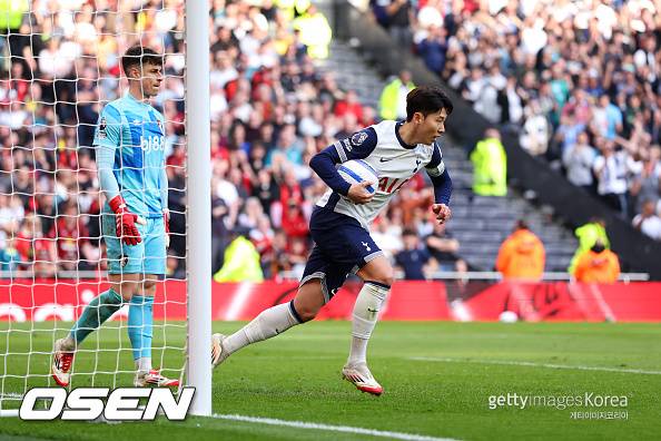'EPL 통산 127호골 쾅!' 손흥민, 토트넘 대선배 넘었다→리그 역대 득점 공동 16위로 껑충