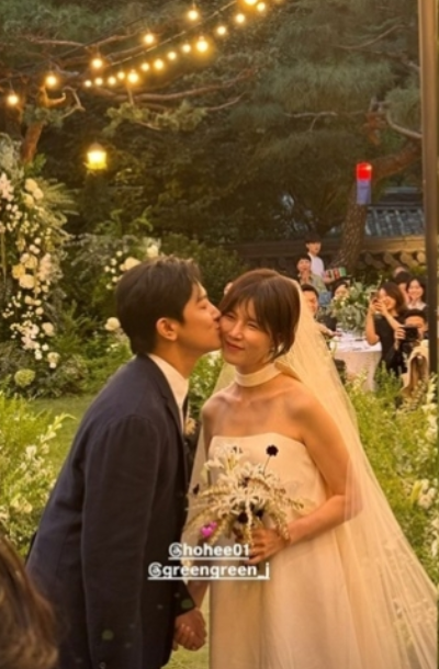 드라마에서 부부 역할에서 현실로 결혼한 연예인 부부 웨딩룩 패션룸