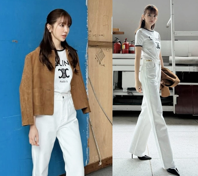 다리가 몇m야 이정도면 장원영보다 길어 비현실 마네킹 비율 뽐낸 여배우 데님룩 뷰티는 내운명