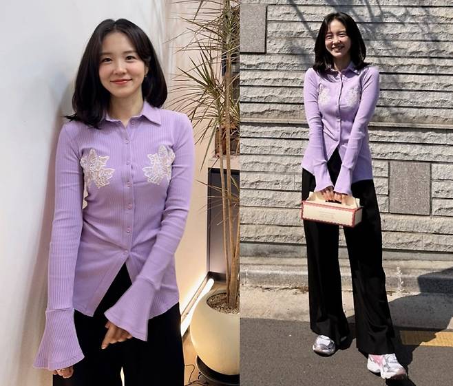 장예원 아나 봄 기운 물씬 라일락 향기 폴폴 사랑스러운 청순美 플라워 니트룩 뷰티는 내운명