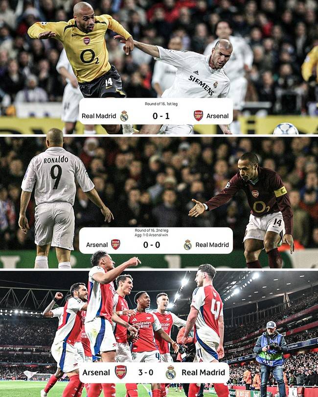 'UCL 최다 우승' 레알이 UCL에서 한 번도 못 이겼다! 아스널 상대 3경기 무승