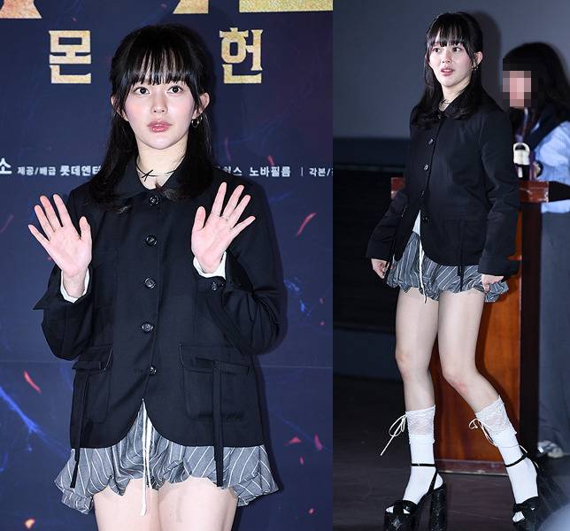 정지소 비현실적 인형 비주얼 통굽 신은 짧아도 너무 짧은 미니스커트룩 뷰티는 내운명