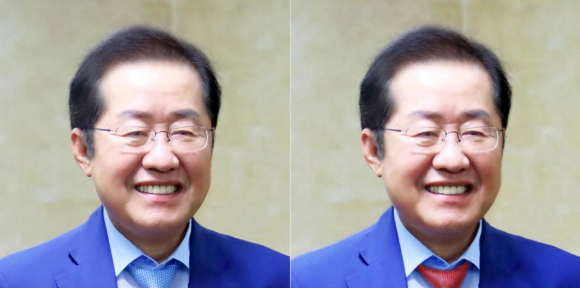 잠시 ‘파란 넥타이 맨 홍준표 민주당 언급하더니 절대로”