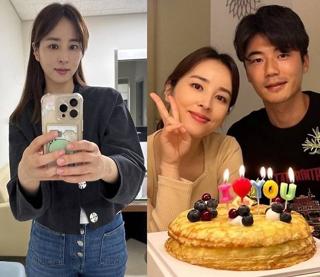 8살 연하 ️ 남편보다 더 어려 보인다고 세월 비껴간 43세 여배우 데님룩 스타와 패션