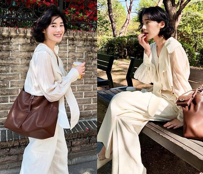 ‘예뻐졌다는 말 이럴 때 쓰는 거야 하얀 피부에 롱다리 자랑한 여배우 셔링 셋업룩 대본은 내운명