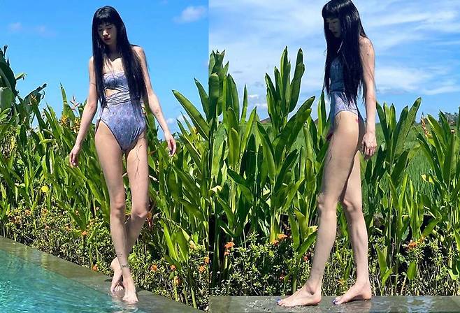 "끝도 없는 다리 길이"수영복 입고 뽐낸 유명 여배우"171cm,48kg" | 포켓뉴스