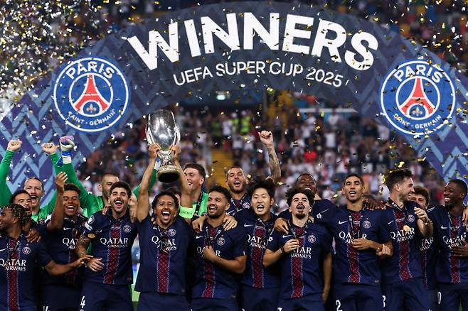 ‘이강인 추격 골’ PSG, 슈퍼컵서 ‘SON 없는’ 토트넘 꺾고 우승