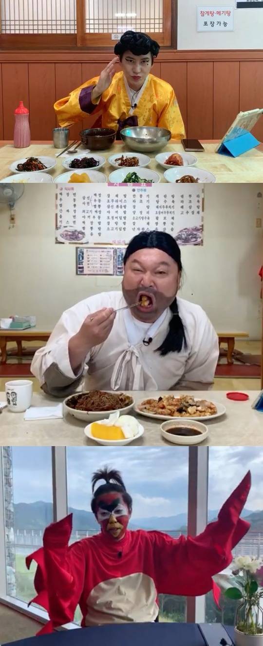 신서유기8 본방 앞두고 깜짝 라이브놀부 아내 규현·흥부 강호동 먹방 공개