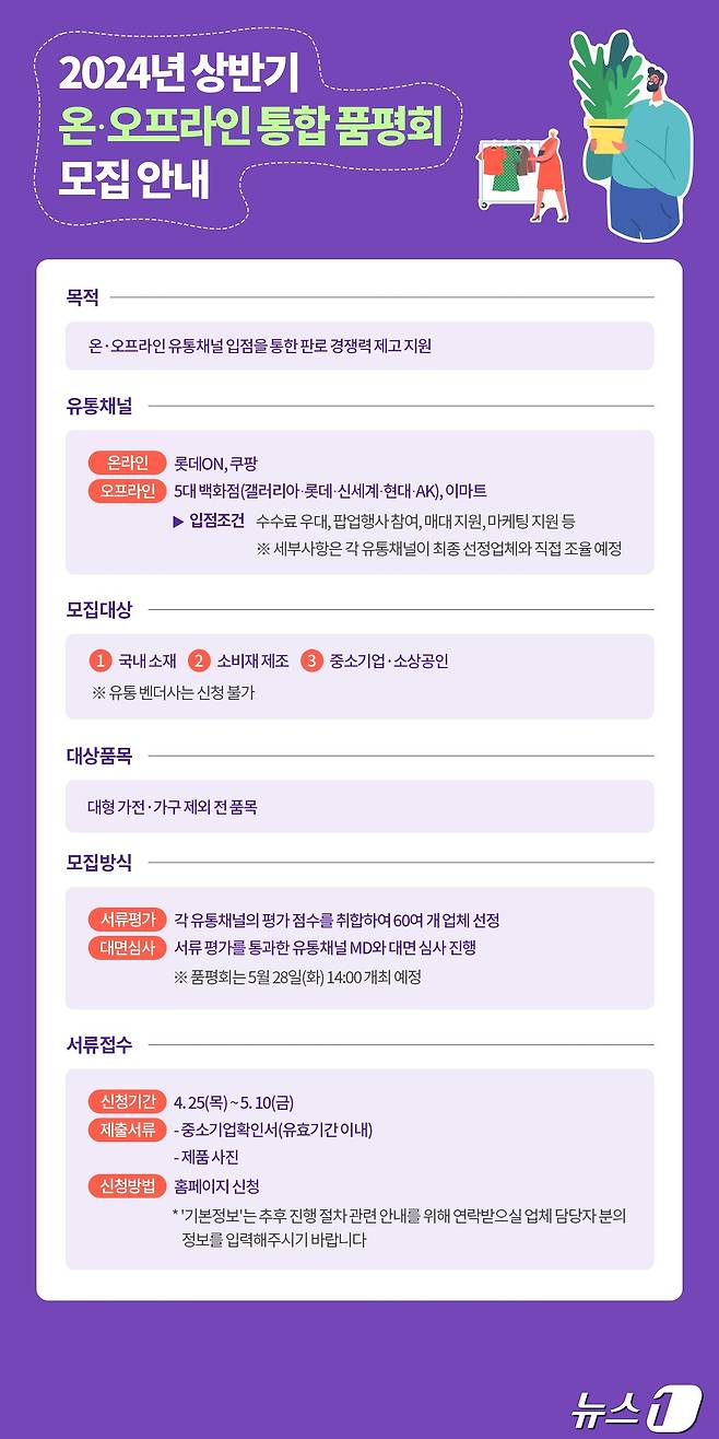 中企 판로 지원온오프라인 유통 채널 품평회 참가 기업 모집